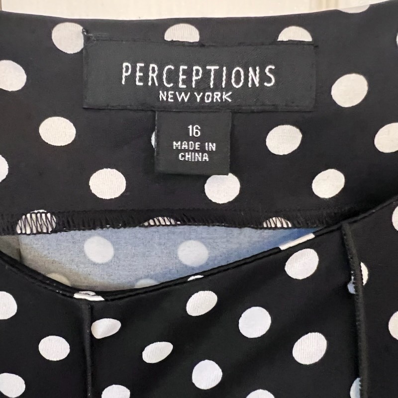 Perceptions Polka Dot Dress A Line Black White 16 | eBay