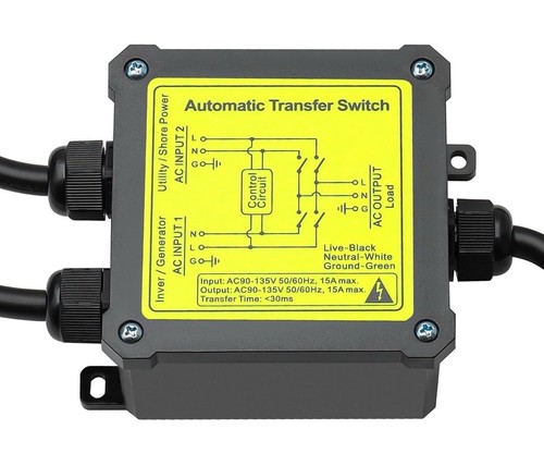 ATS 15 Amp Transfer Switch, Dual Power Automatic Transfer Switch ...