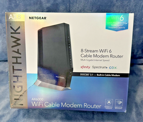 NETGEAR Nighthawk AX6000 Wi-Fi 6 DOCSIS 3.1 Cable Modem Router CAX80 | eBay