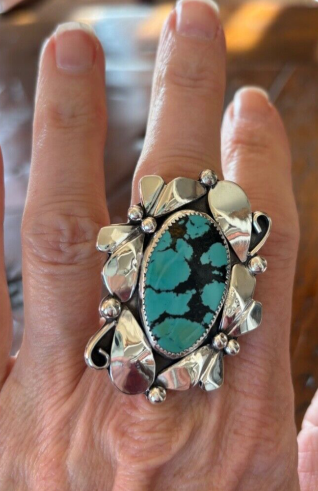 Artist Handmade Sterling Turquoise Statement Ring/Becca Fregoso | eBay