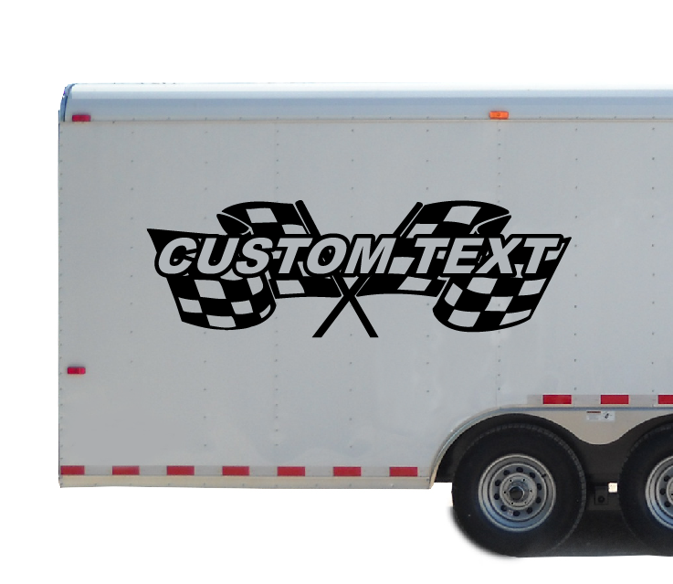 Checkered Flag Decal Trailer Checkered Stripes Trailer Decals