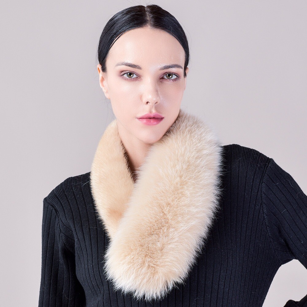 Women's Real Mink Fur +Fox Fur Scarf Warm Collar Stole Neck Warmer ...