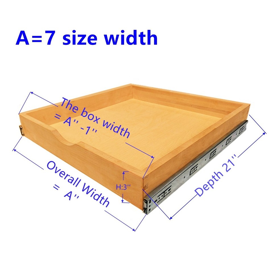 Cabinet Roll Out Tray Wood Pull Out Drawer, Kitchen Organizer Box ...