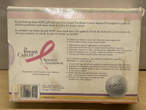 Wilson Hope Clear Cover 12 Pack Golf Balls Soft Feeling Breast Cancer ...