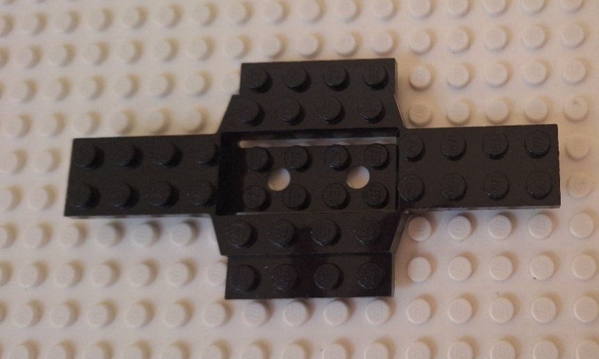 LEGO VEHICLE BASE WHITE/BLACK 6x12x2x4 RECESSED CENTRE (28324) | eBay UK