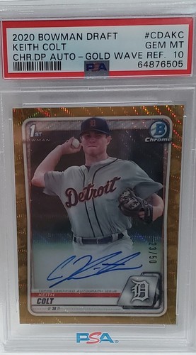 PSA 10 Colt Keith 2020 1st Bowman AUTO GOLD 50 Detroit Tigers | eBay