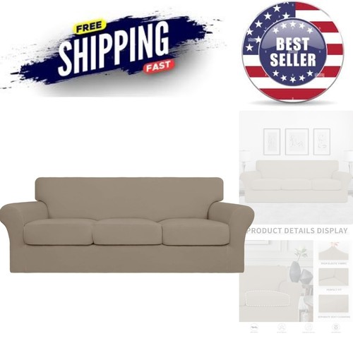 Sofa Slipcover for 3-Cushion Sofas - Easy Wash & Perfect Fit - Pet ...