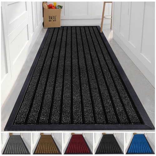 Non Slip Heavy Duty Rubber Barrier Mat Hall Hallway Kitchen Runner Rug ...