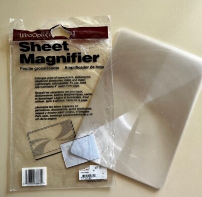 Ultra Optix Full Page Sheet Magnifier Reading Aid - FREE POST | eBay ...