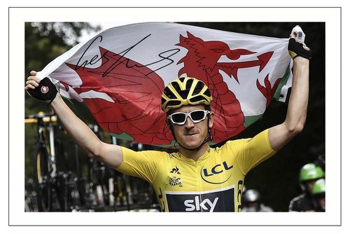 GERAINT THOMAS 2018 TOUR DE FRANCE SIGNED AUTOGRAPH PHOTO 6x4 PRINT GB ...