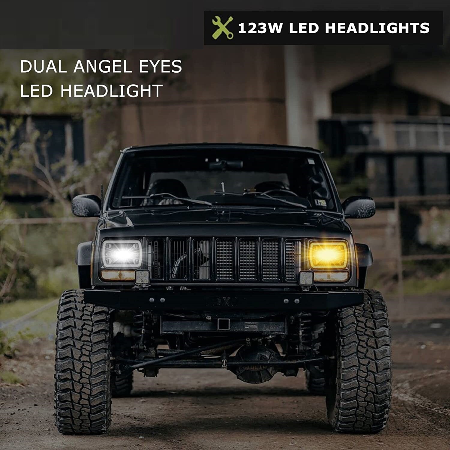 Fit Toyota Pickup 1982-1997 7x6" Square LED Headlight Hi/Lo Beam DRL ...