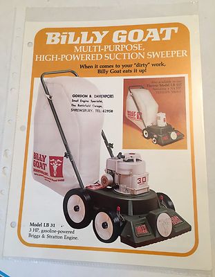 Bob Andrews BILLY GOAT Vacuum Sweeper Original 1970s Vintage Sales ...