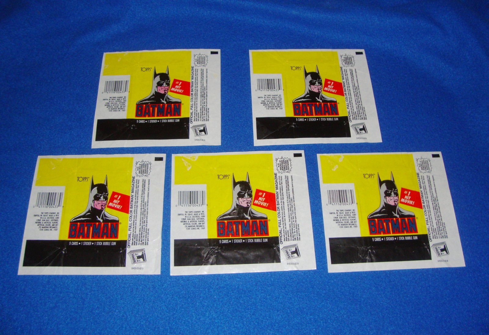 1989 TOPPS *BATMAN* MOVIE 1ST SERIES WAX WRAPPER LOT OF 5 | eBay