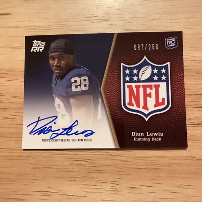 2011 Topps Rising Rookies NFL Shield Dion Lewis #SRA-DL Rookie Auto RC ...
