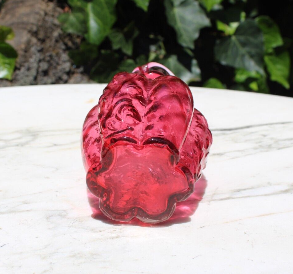 Fenton Cranberry Glass Red Cruet with Clear Applied Handle | eBay