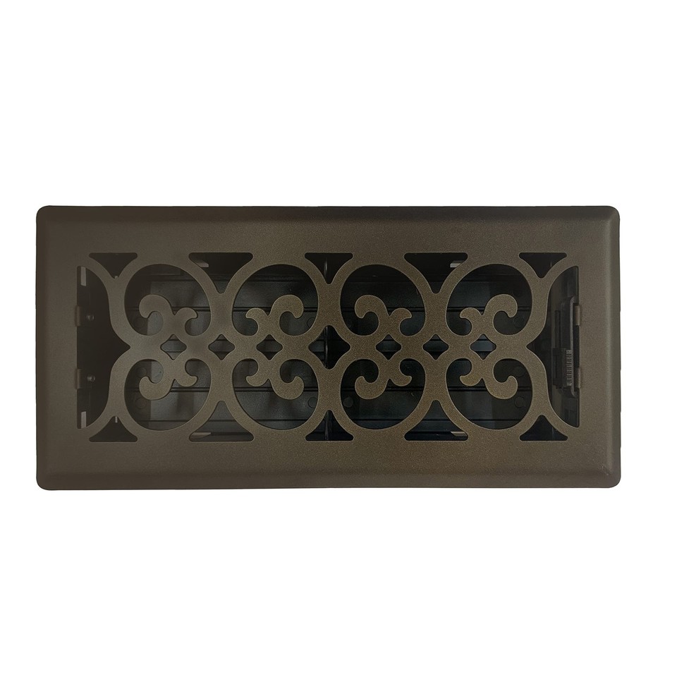 4" x 10" Victorian Design Floor Register in Metallic Bronze Finish ...
