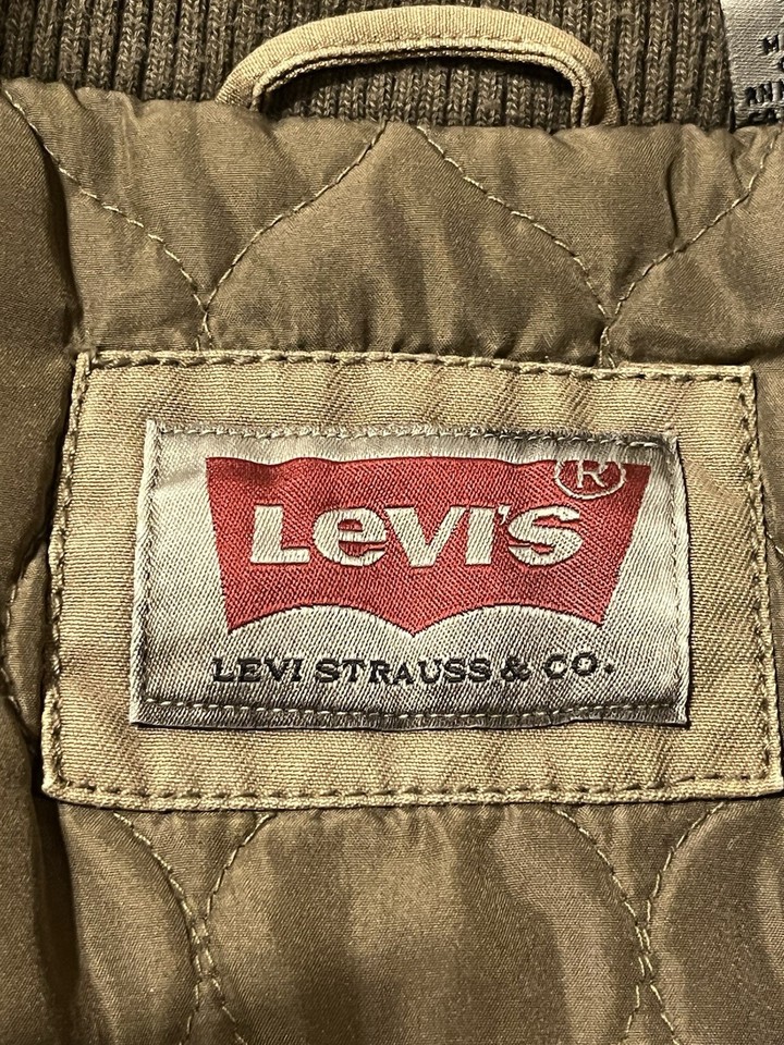 Levis Quilted Lined Barn Jacket Mens XL Brown Canvas Workwear Chore ...