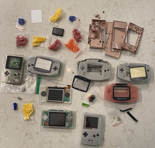 LOT Nintendo Game Boy + GBA advance Shells With Screens PARTS & REPAIR ...