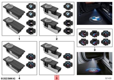 Genuine BMW M3 Z4 M F40 F44 BMW M 50 years LED door projectors 50mm ...