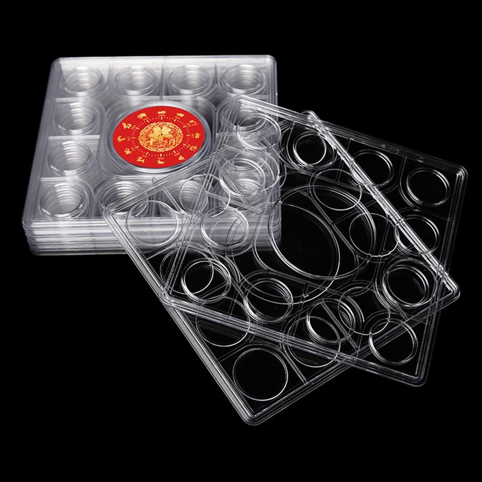 12 Commemorative Coin Display Holder Collection Case Souvenir Static ...