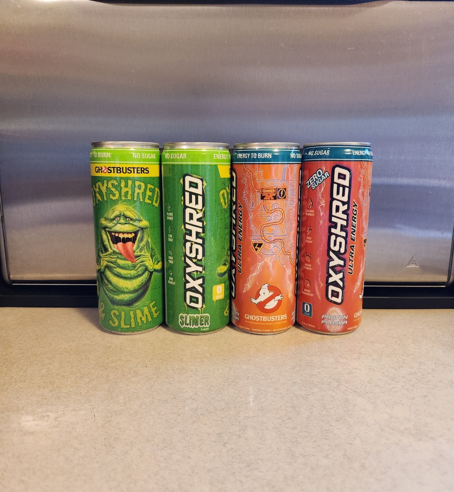 Oxyshred Ultra Energy Ghostbusters Slimer & Proton Plasma 18+ Set Of 2 ...