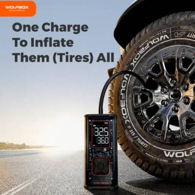 WOLFBOX MegaFlow 24 Pro 12000mAh&150PSI Tire Inflator Portable Air ...