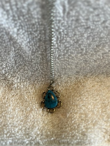 vintage sterling silver turquoise pendant | eBay
