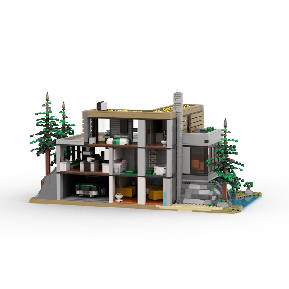 MOC: Designer's Home with Interior Modular Building 3163 Pieces ...
