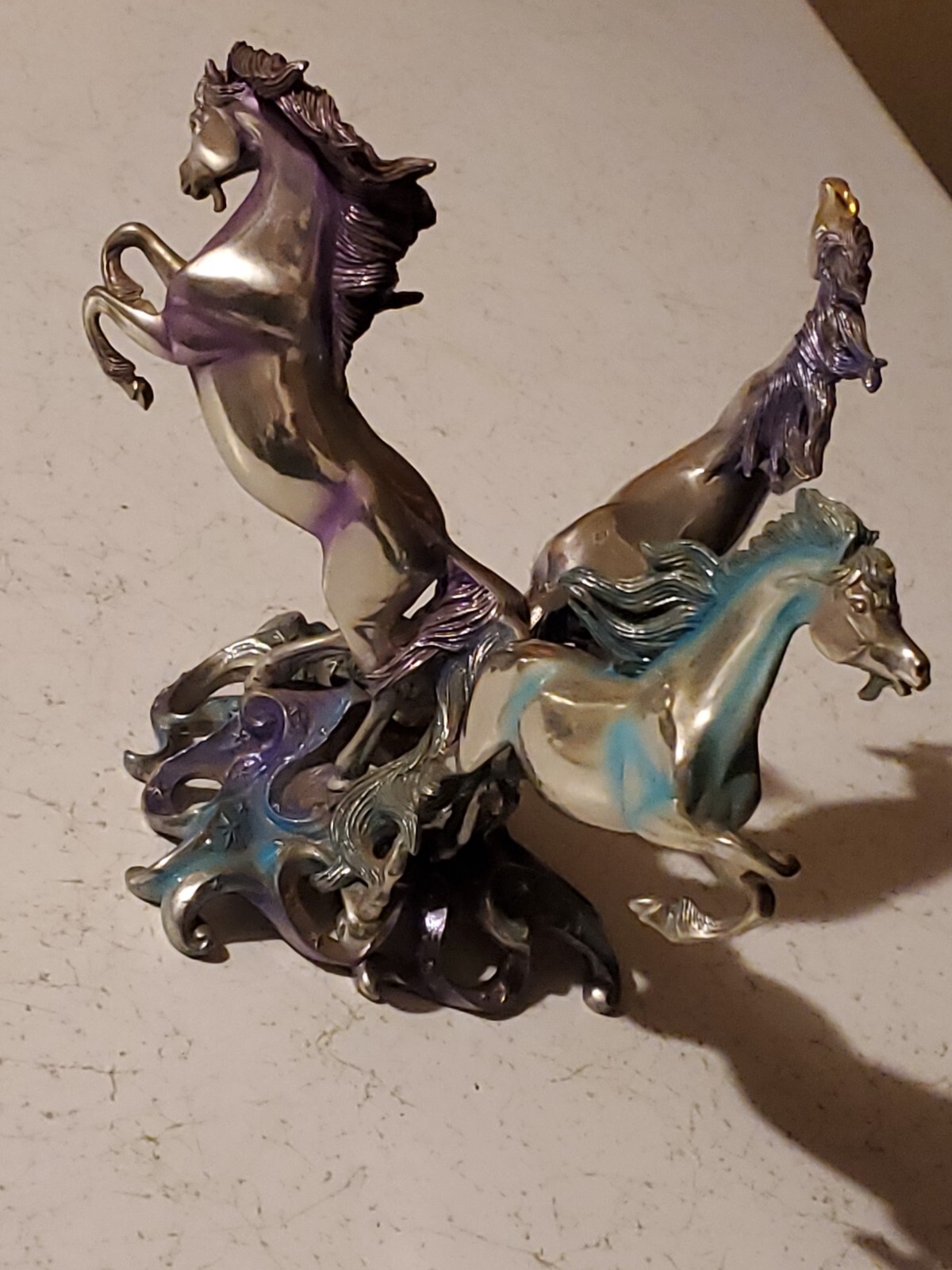 FRANKLIN MINT UNICORNS OF THE NEW AGE PEWTER SCULPTURE CRYSTAL BALL BY ...