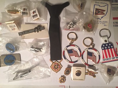 Lot VFW Civic Club Lapel Pins Pendants Key Chains Tie Clips Money Clips ...