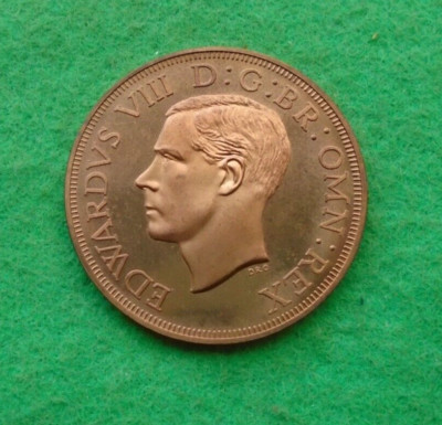SOUTHERN RHODESIA INA PROOF PATTERN 5 SHILLINGS EDWARD VIII COPPER 1937 ...