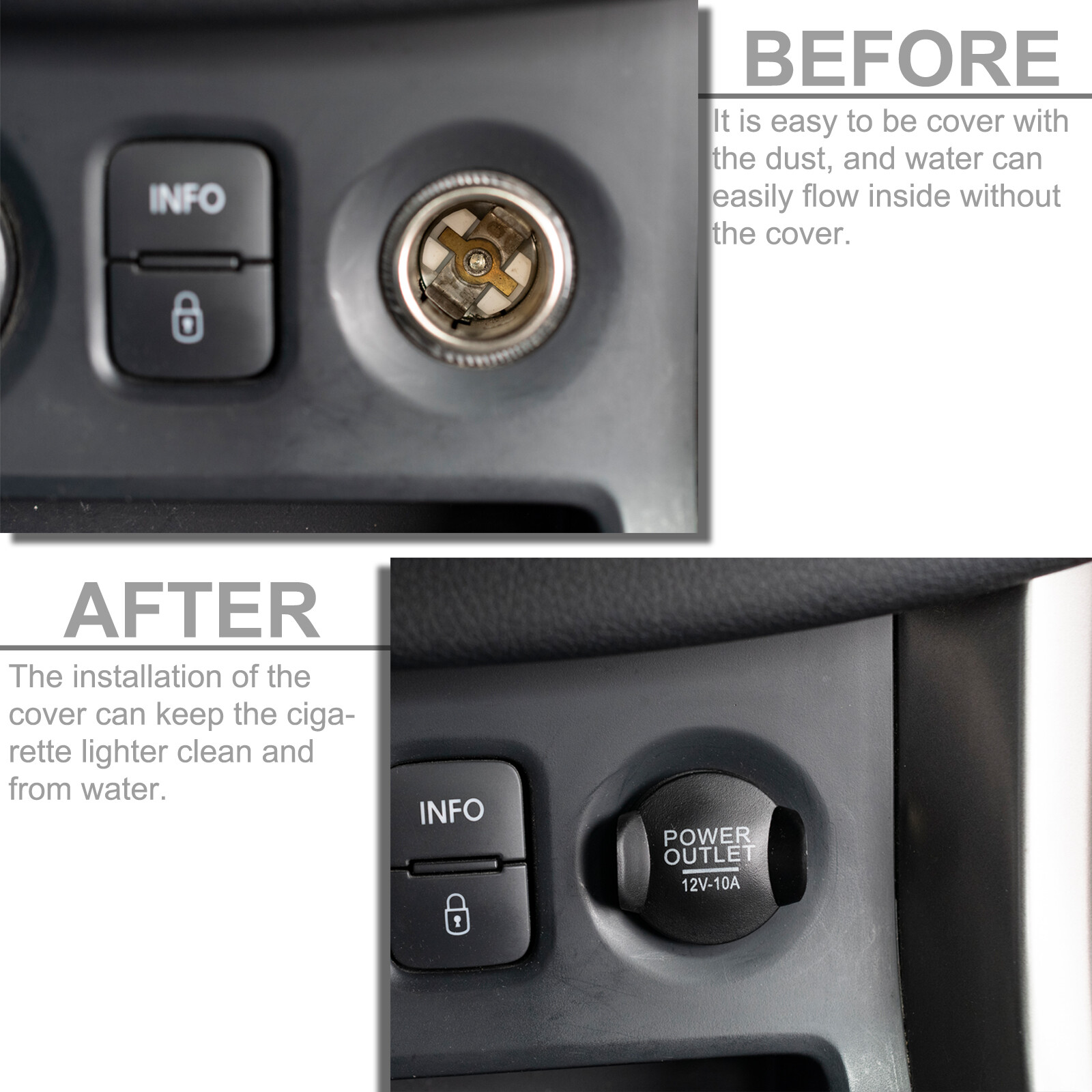 Car Cigarette Lighter Power Socket Outlet Plug Cover Auto Cap Universal ...