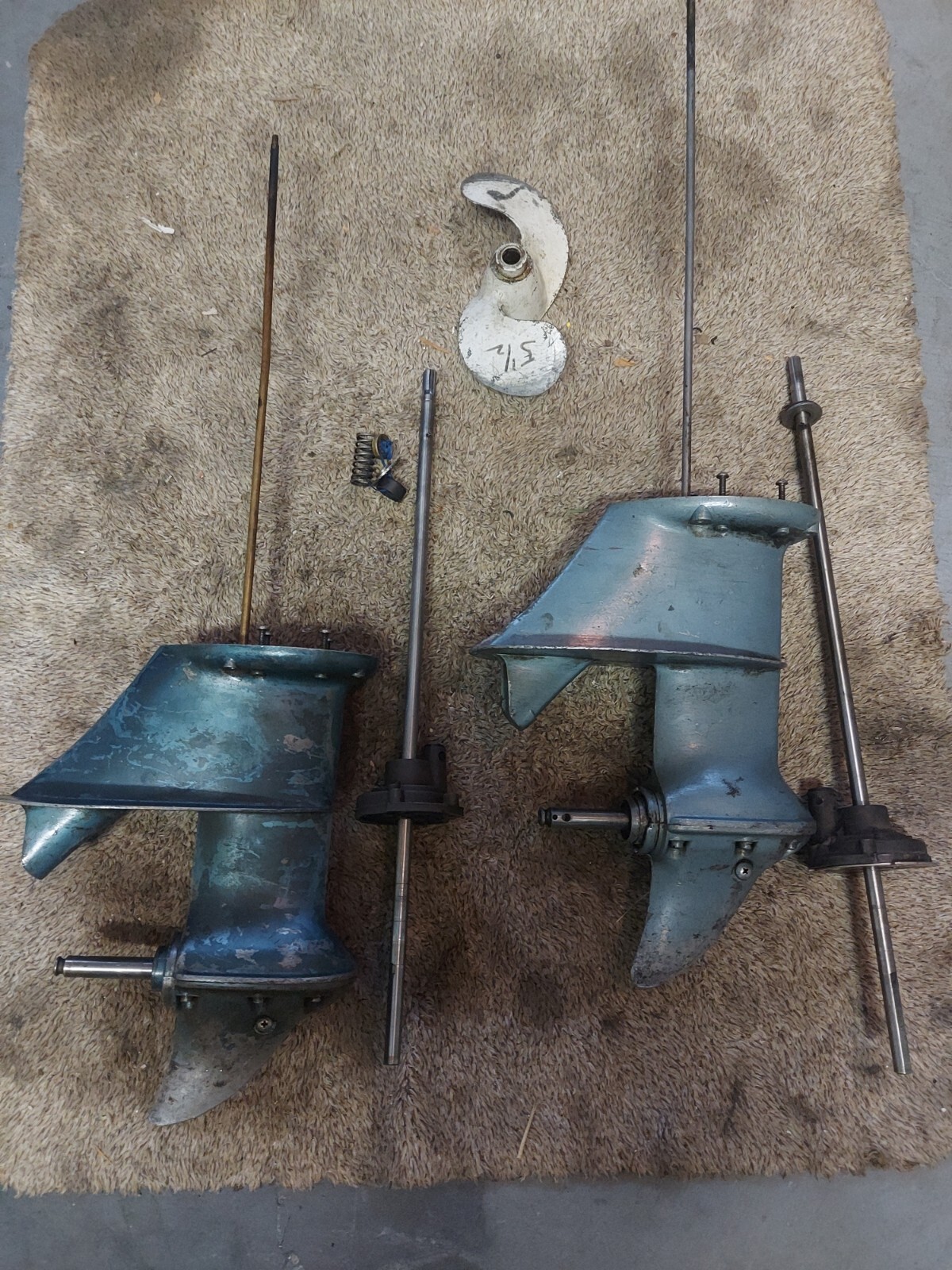 Pair Of Vintage Evinrude 5.5 & 7.5 HP 15" Gearcases. Fits 1954 THRU ...