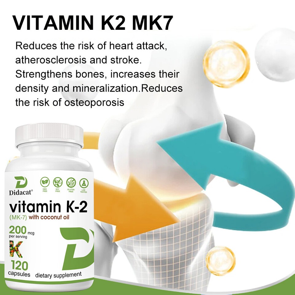 Vitamin K2 (MK-7) 200mcg,Bone, Joint, & Immune Support,Cardiovascular ...