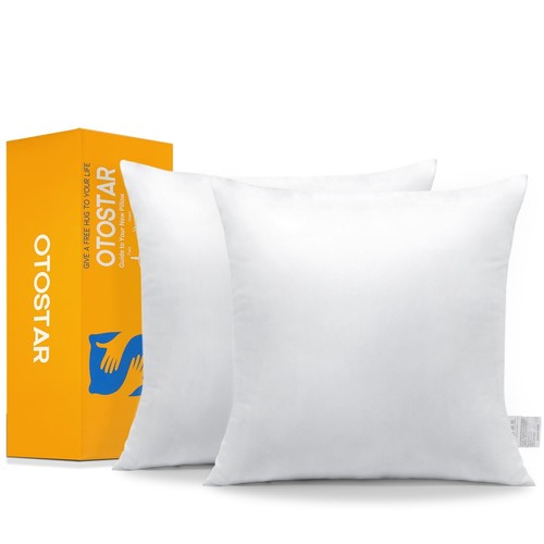OTOSTAR Pack of 2 Throw Pillow Inserts, 22 x 22 Square Cushion Inner ...