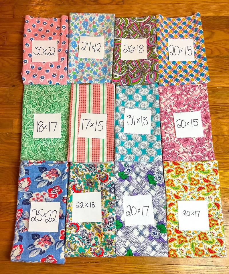 Nice! Vintage Feed Sack Fabric Lot Partial Farm House Tiny Floral 1930s ...