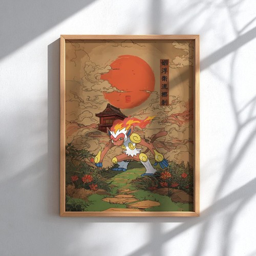 Infernape Pokémon Poster | Fire Fighting Fan Art Wall Art Print | eBay UK