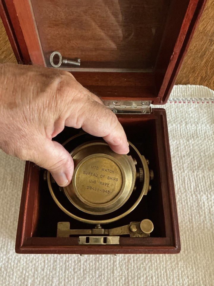 wwii hamilton Model 22 US Navy Deck Chronometer 1943 Box and Key | eBay