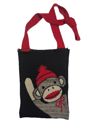 Sock Monkey Knitted Tote Bag Purse Cotton Crossbody By Green 3 Made In ...