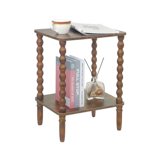 Side Table, Small End Table with Storage Shelf, 2-Tier Small Coffee ...