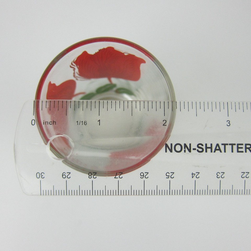 Vintage Boscul Peanut Butter Juice Glass Red Tulip Flowers Swanky Swig ...