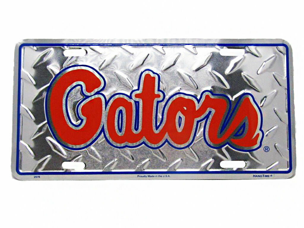 Florida Gators FL Football Diamond Deck 6"x12" Aluminum License Plate ...