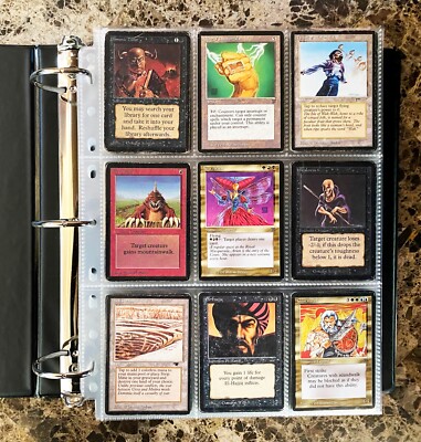 HUGE! VINTAGE Magic the Gathering Collection Binder MTG Card Lot ALPHA ...