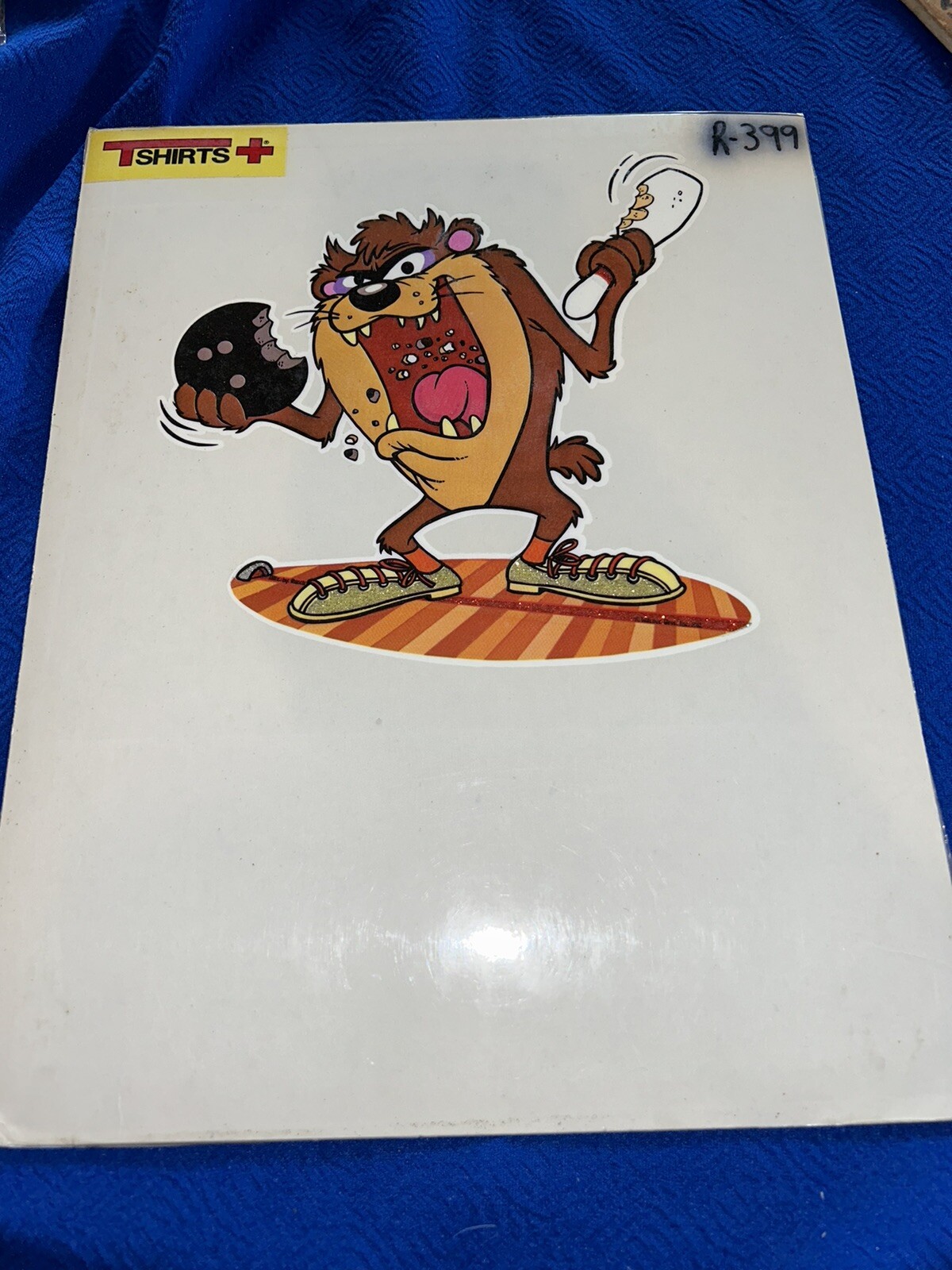 1981 WB TASMANIAN DEVIL Bowling Glitter Iron-on T-Shi… - Gem