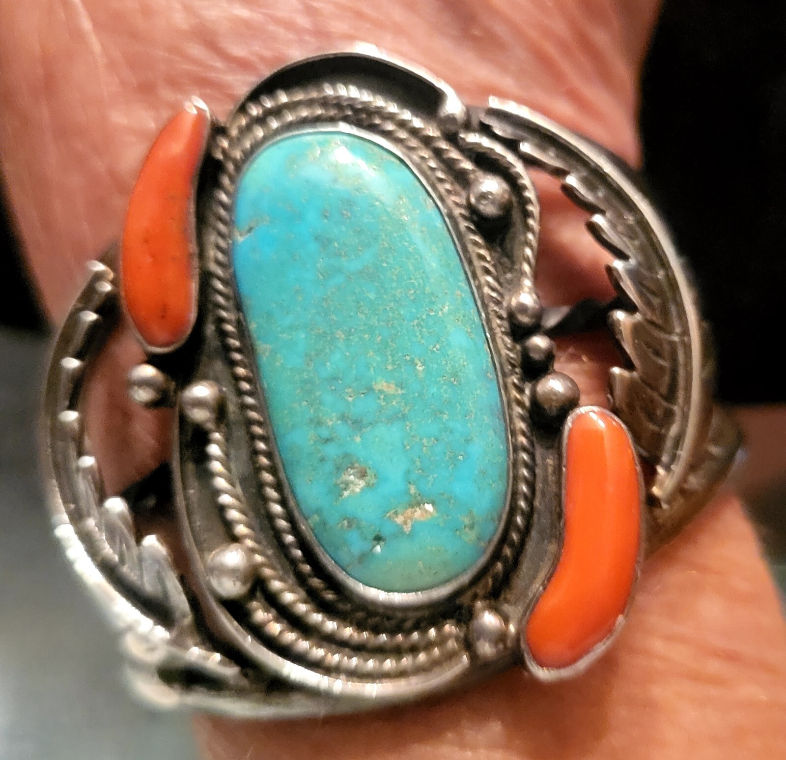 1970's Robert Nez Navajo Sterling Silver, Turquoisr,C… - Gem