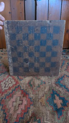Best Antique Early Primitive Wood Original Handmade Checkerboard 12.25 ...