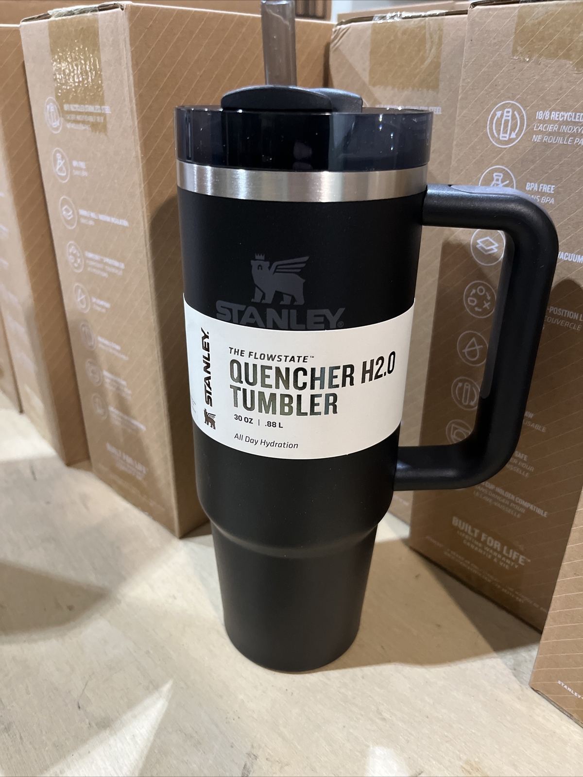 Stanley Quencher H2.0 Flowstate Tumbler 30 OZ BLACK | eBay