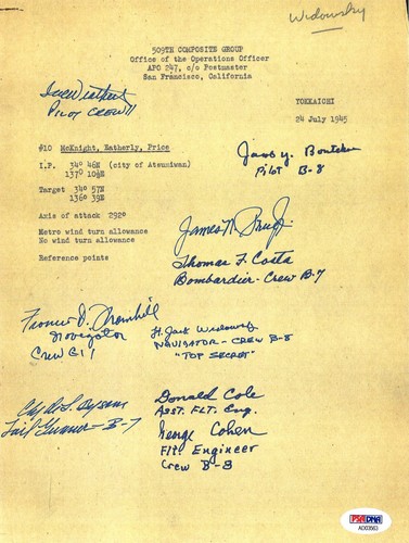 509TH COMPOSITE GROUP MULTI SIGNED YOKKAICHI DOCUMENT PSA DNA AD03563 ...