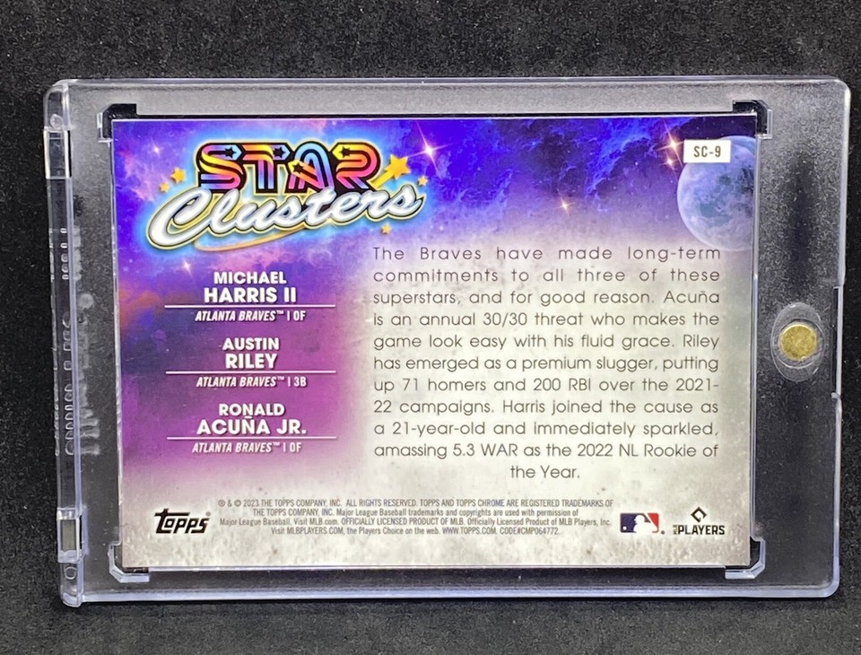 ATLANTA BRAVES TRIPPLE REFRACTOR SP Ronald Acuna JR Michael Harris ...