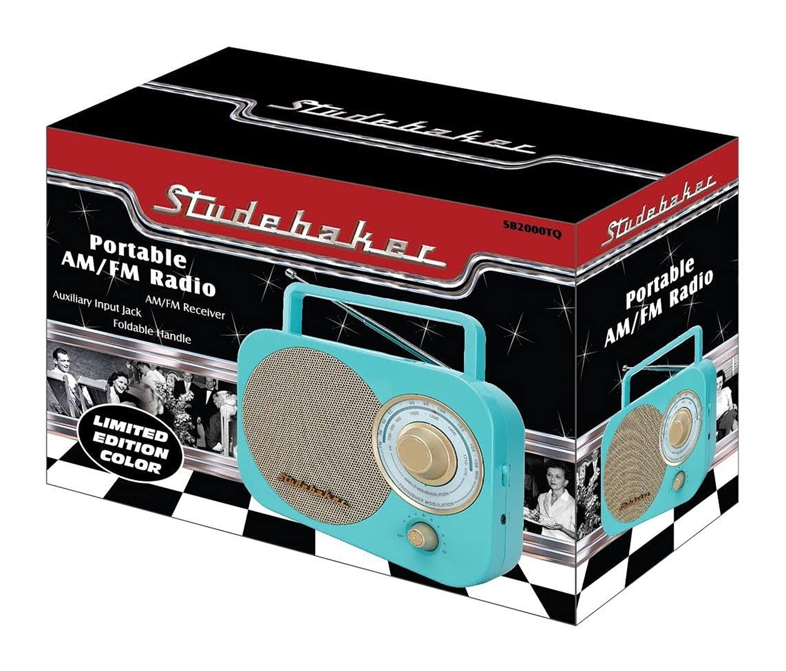 Studebaker Sb2000tg Retro Classic Portable Am/fm Radio Turquoise for ...